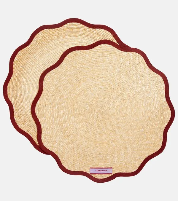 La DoubleJ Set Of 2 Straw Placemats - Beige
