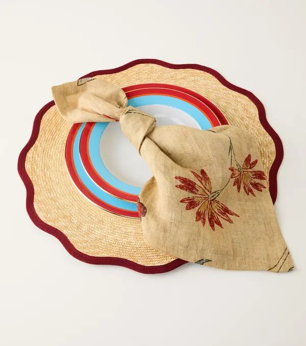 La DoubleJ Set Of 2 Straw Placemats - Beige
