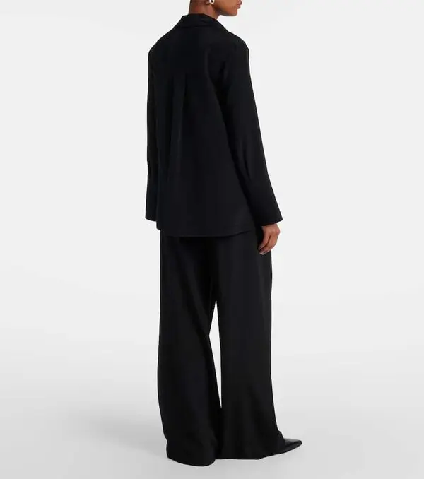 Max Mara Dover Silk-blend Cady Blouse - Black