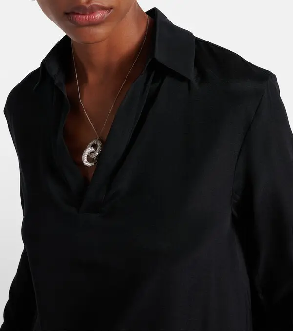 Max Mara Dover Silk-blend Cady Blouse - Black