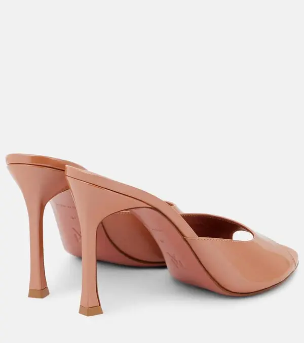 Amina Muaddi Alexa 95 Patent Leather Mules