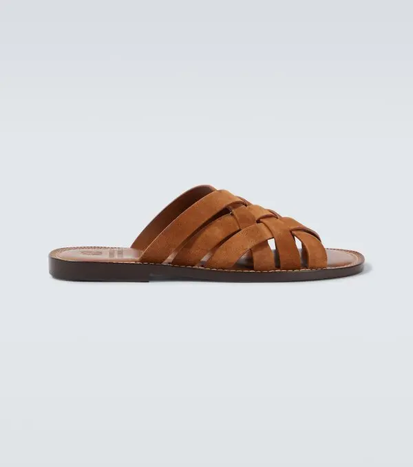 Brunello Cucinelli Woven Suede Sandals