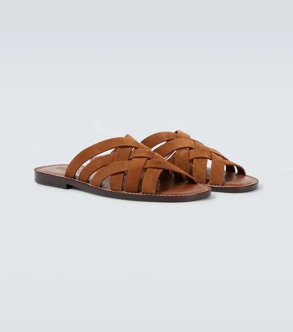 Brunello Cucinelli Woven Suede Sandals