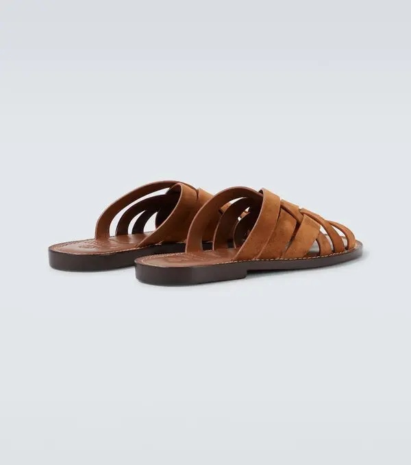 Brunello Cucinelli Woven Suede Sandals