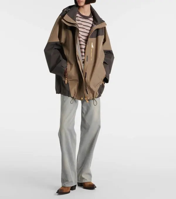 Prada Colorblocked Oversized Jacket - Brown