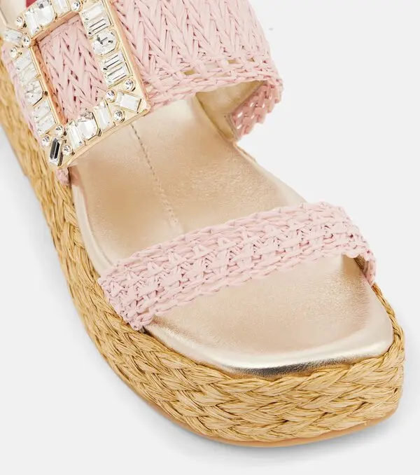 ROGER VIVIER Espa 60 Raffia Platform Sandals