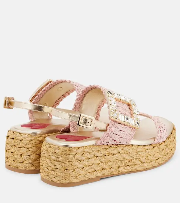 ROGER VIVIER Espa 60 Raffia Platform Sandals