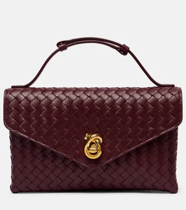 Bottega Veneta Knot Lock Intrecciato Leather Top-handle Bag