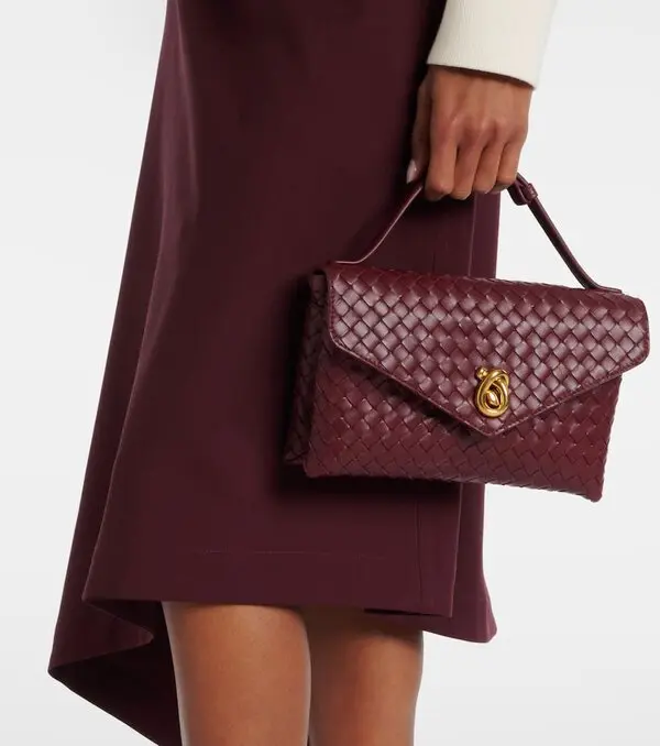 Bottega Veneta Knot Lock Intrecciato Leather Top-handle Bag