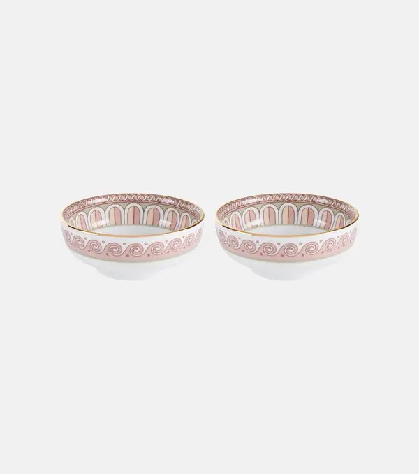 La DoubleJ Set Of 2 Porcelain Snack Bowls - Multicoloured