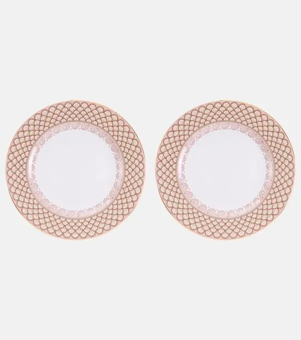 La DoubleJ Odysseus Dusty Pink Set Of 2 Dinner Plates - Multicoloured
