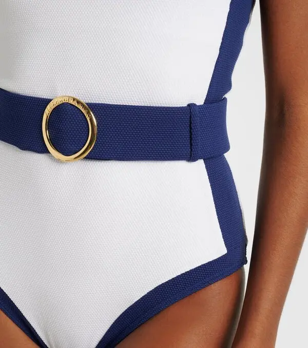 ALEXANDRA MIRO Whitney Belted Swimsuit - Blue