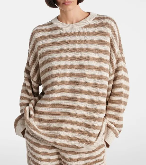 Brunello Cucinelli Striped Cotton-blend Sweater
