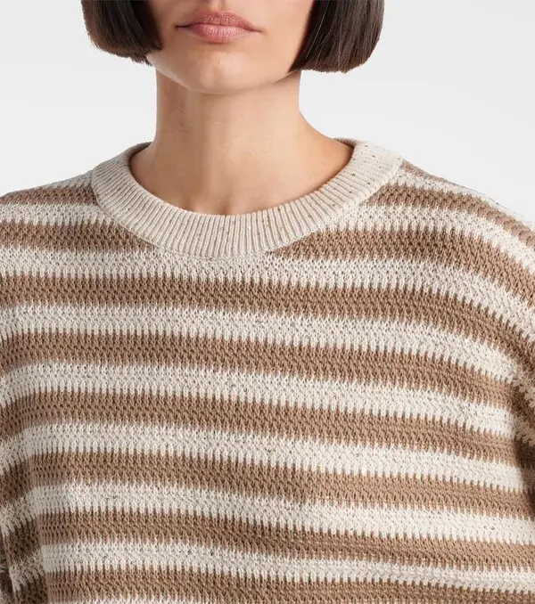 Brunello Cucinelli Striped Cotton-blend Sweater