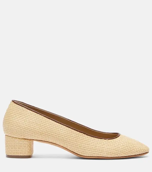 Le Monde Beryl Raffia And Leather Pumps