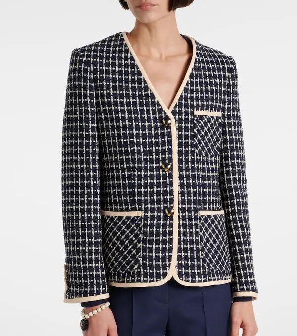 Valentino Garavani Wool And Cotton-blend Boucle Jacket