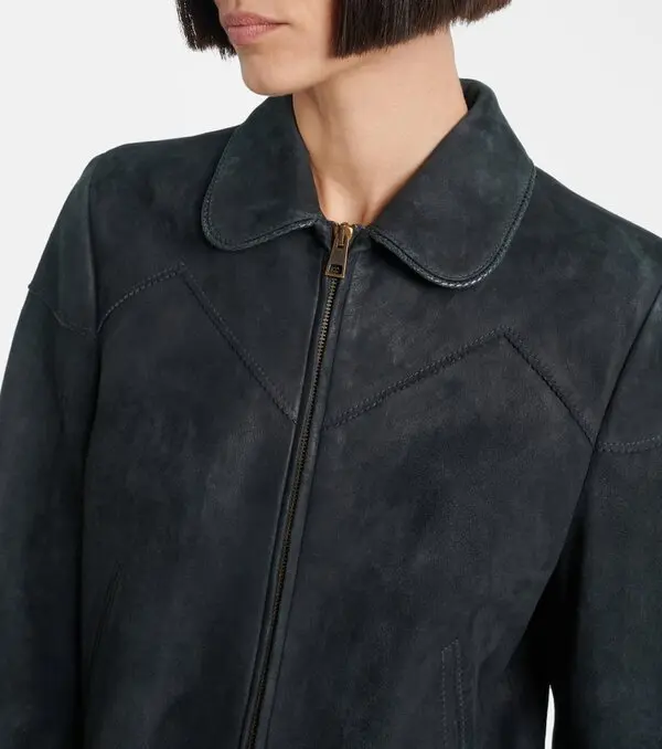 THE ROW Axelette Suede Jacket - Black