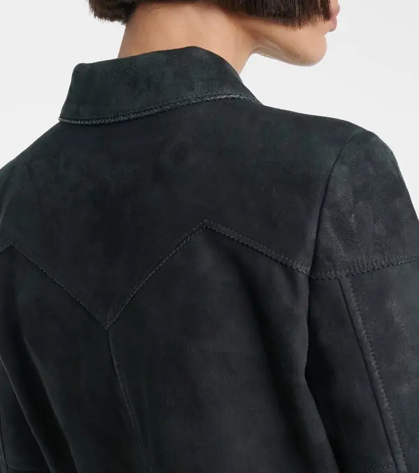 THE ROW Axelette Suede Jacket - Black
