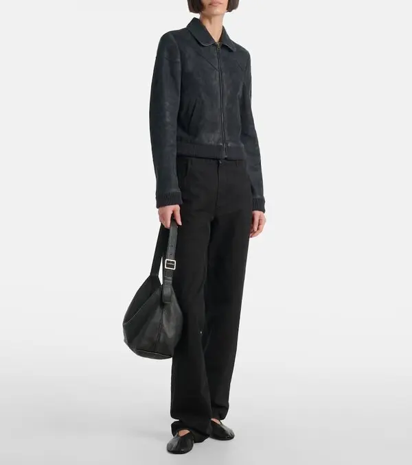 THE ROW Axelette Suede Jacket - Black