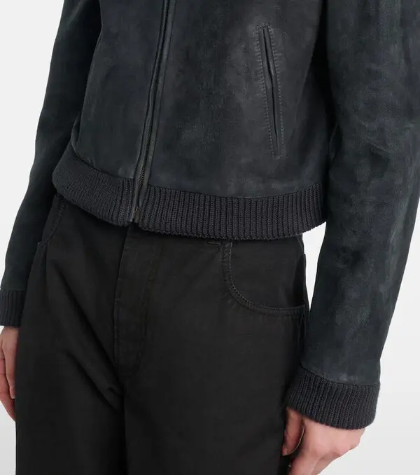 THE ROW Axelette Suede Jacket - Black