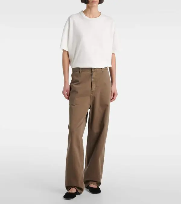 THE ROW Sharka Wide-leg Cotton Gabardine Pants - Brown