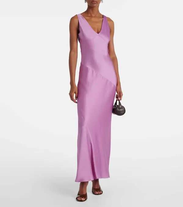Max Mara Pilly Paneled Satin Slip Dress
