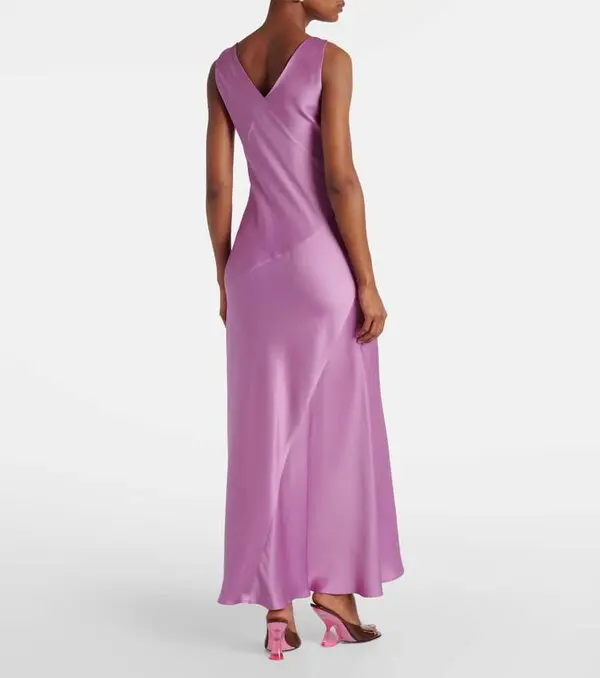 Max Mara Pilly Paneled Satin Slip Dress