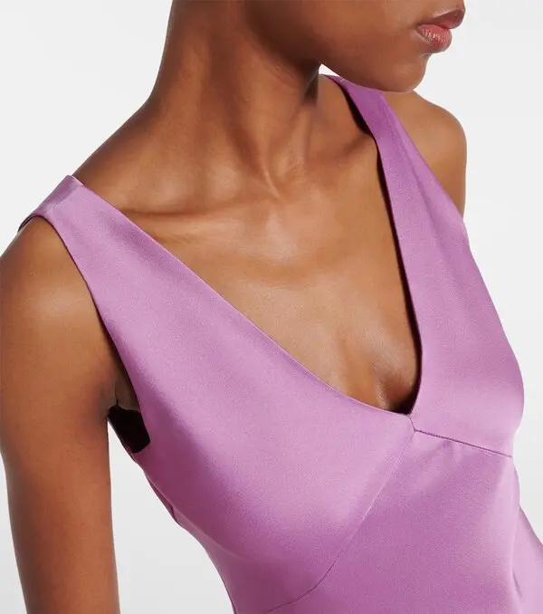 Max Mara Pilly Paneled Satin Slip Dress