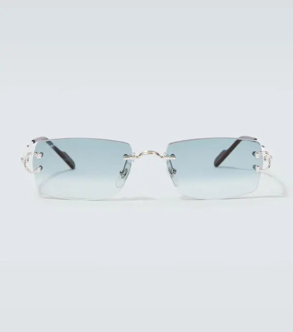 Cartier Signature C De Rectangular Sunglasses - Silver