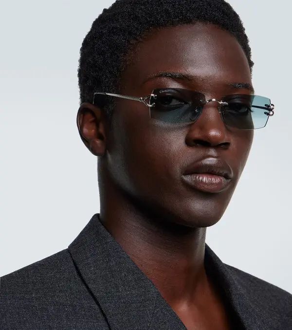 Cartier Signature C De Rectangular Sunglasses - Silver