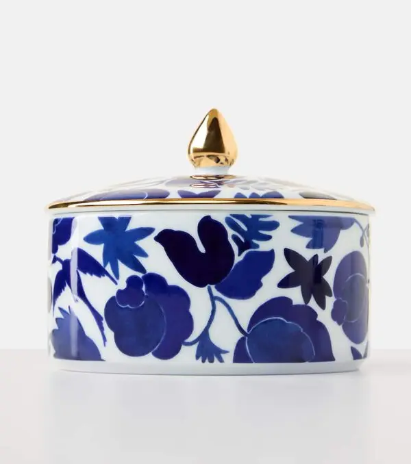 La DoubleJ Wildbird Blu Porcelain Container