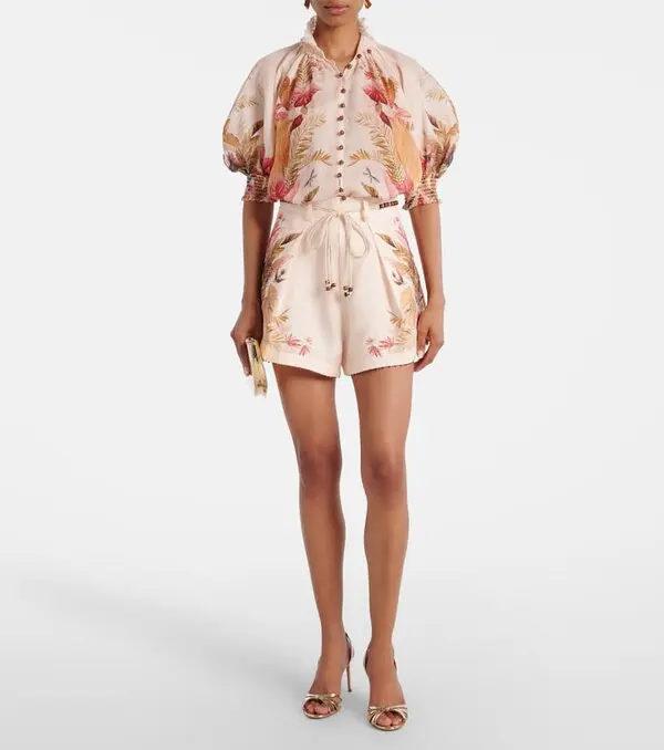 Zimmermann Ascension Shirred Floral Blouse