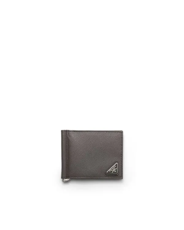 Prada Saffiano Leather Wallet - Grey