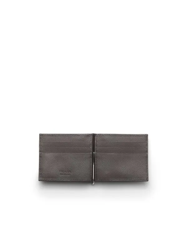 Prada Saffiano Leather Wallet - Grey
