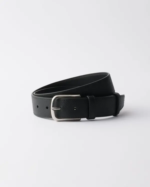 Prada Saffiano Leather Belt - Black