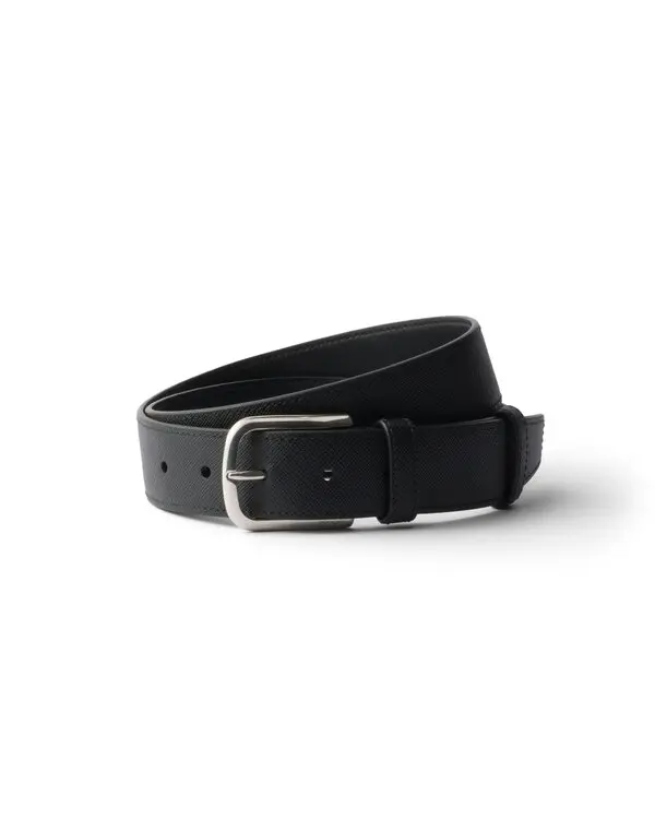 Prada Saffiano Leather Belt - Black