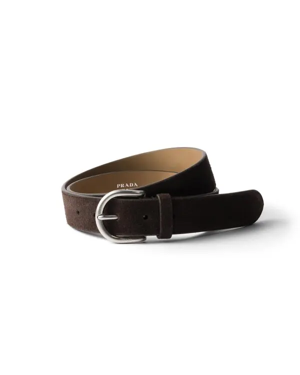 Prada Suede Belt - Brown