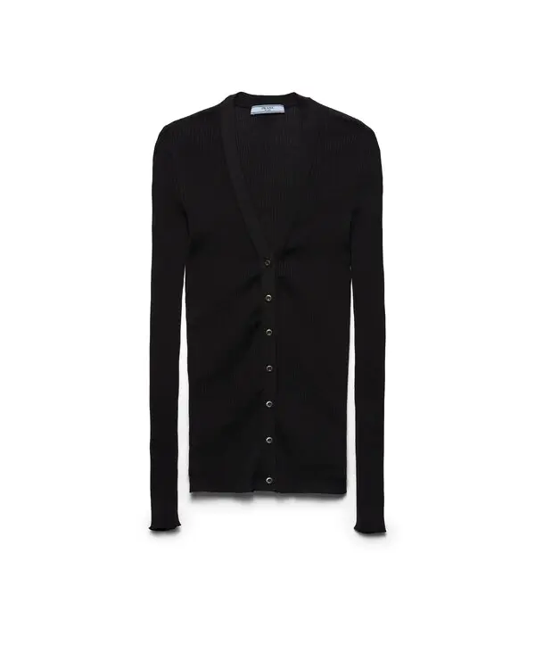 Prada Cotton Cardigan - Black
