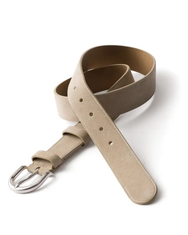 Prada Suede Belt - Neutral