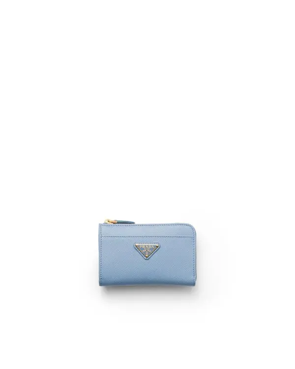 Prada Saffiano Leather Keychain - Light Blue