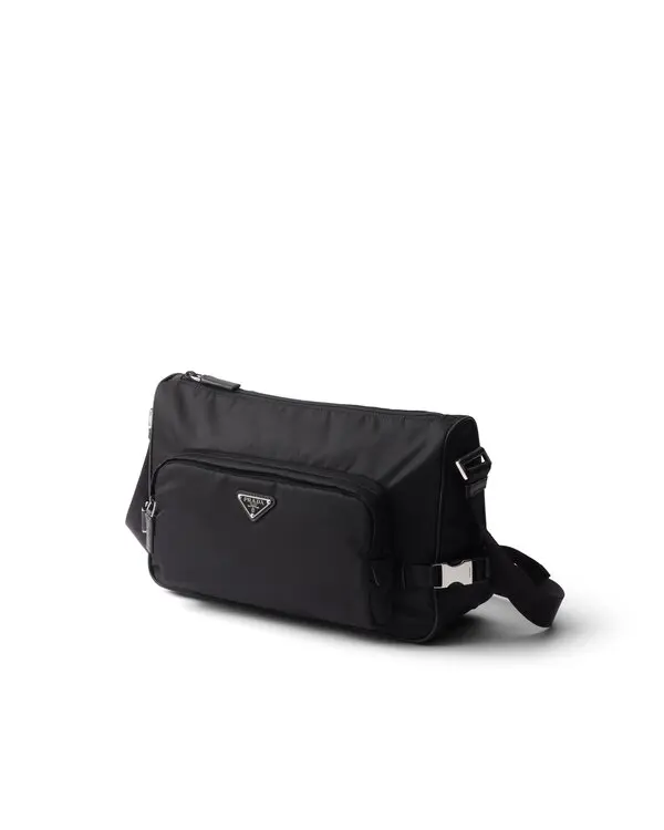 Prada Re-nylon And Saffiano Leather Shoulder Bag - Black