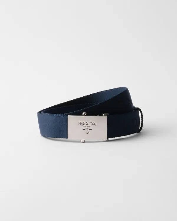Prada Cotton Tape Belt - Navy