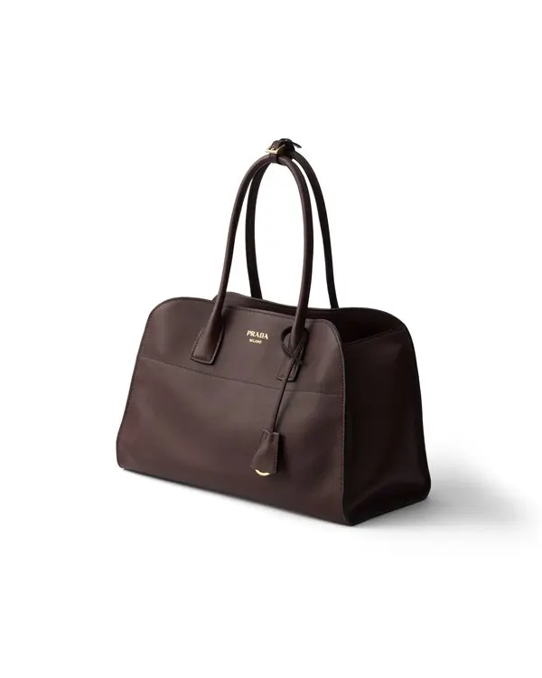 Prada Leather Tote Bag - Brown