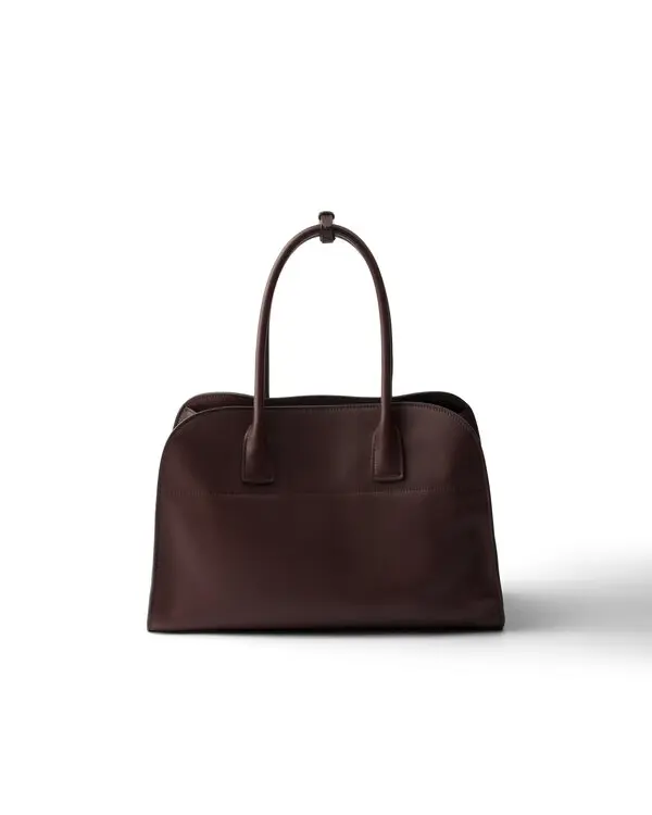 Prada Leather Tote Bag - Brown