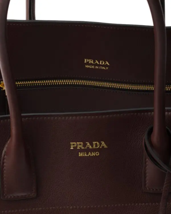 Prada Leather Tote Bag - Brown