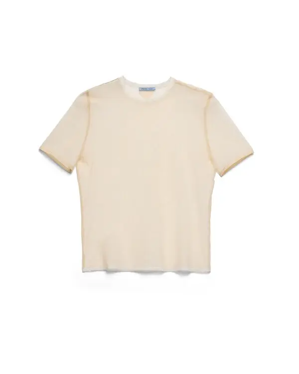 Prada Cotton Tulle T-shirt - Neutral