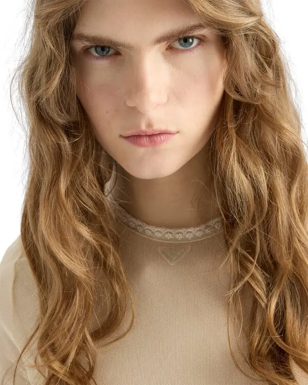 Prada Cotton Tulle T-shirt - Neutral