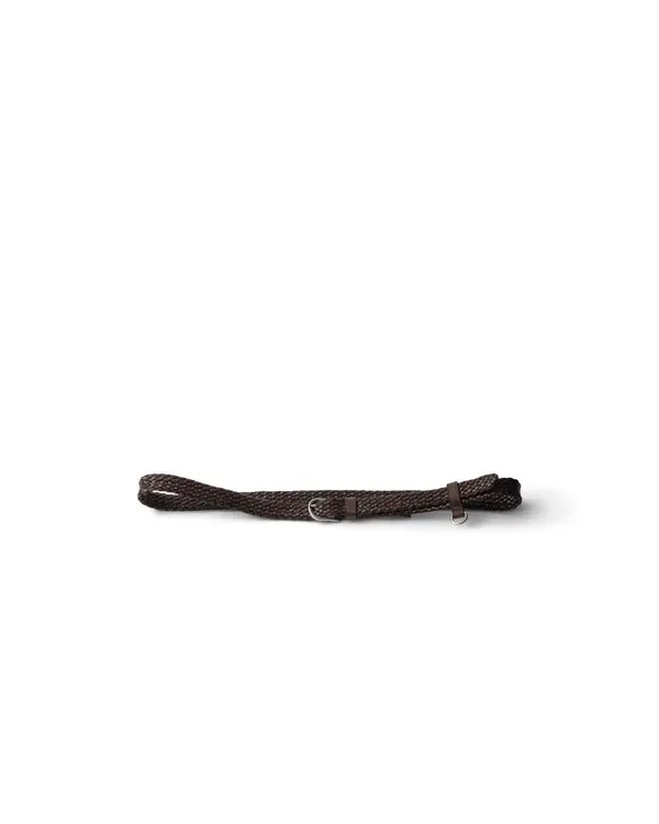 Prada Braided Leather Belt - Brown