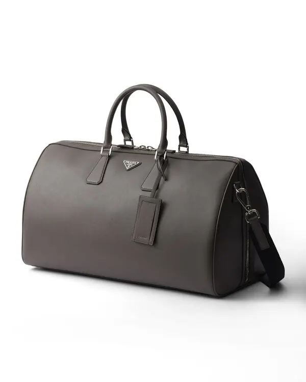Prada Saffiano Leather Travel Bag - Grey