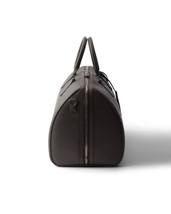 Prada Saffiano Leather Travel Bag - Grey